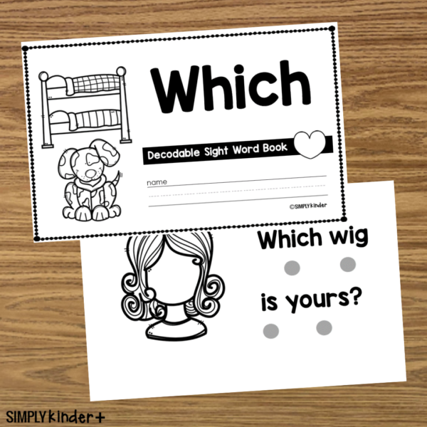 Which - Sight Word Book Activities - Simply Kinder + Printable Membership