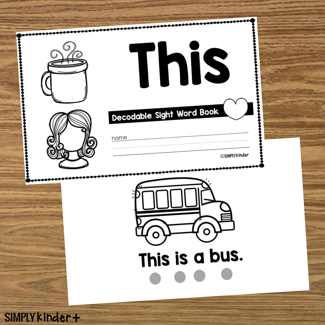 This - Sight Word Book Activities - Simply Kinder + Printable Membership