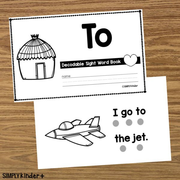 To - Sight Word Book Activities - Simply Kinder + Printable Membership
