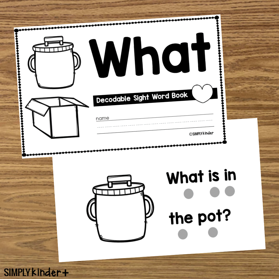What - Sight Word Book Activities - Simply Kinder + Printable Membership