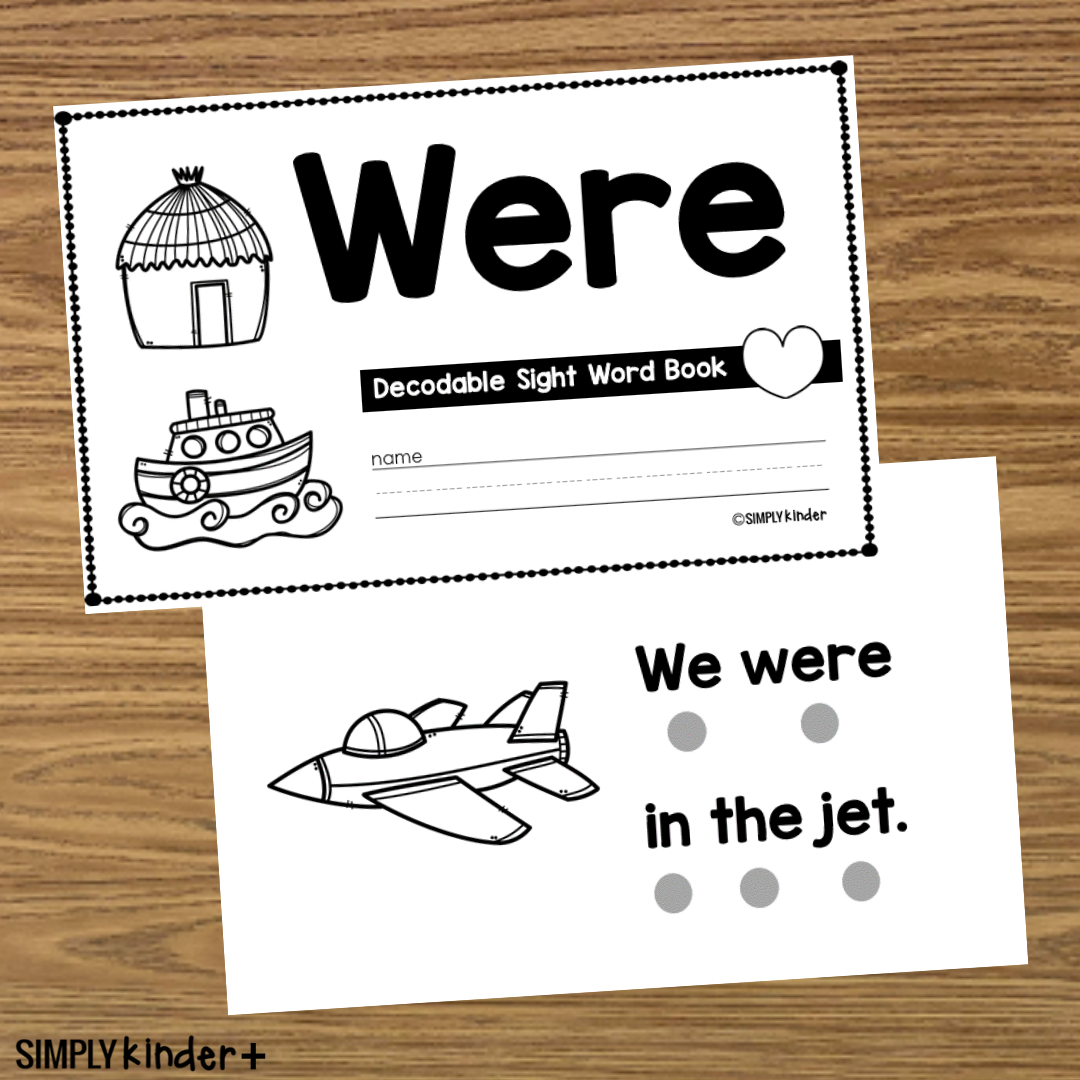 Were - Sight Word Book Activities - Simply Kinder + Printable Membership