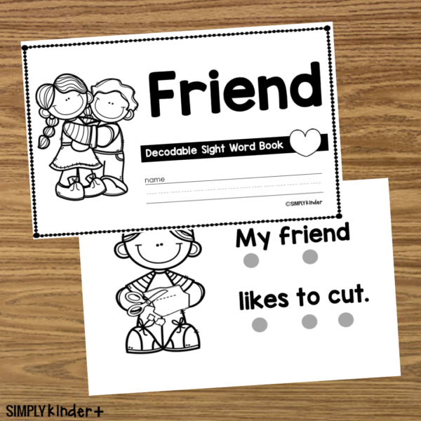Friend - Sight Word Book Activities - Simply Kinder + Printable Membership
