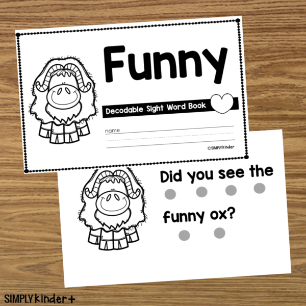 Funny - Sight Word Book Activities - Simply Kinder + Printable Membership