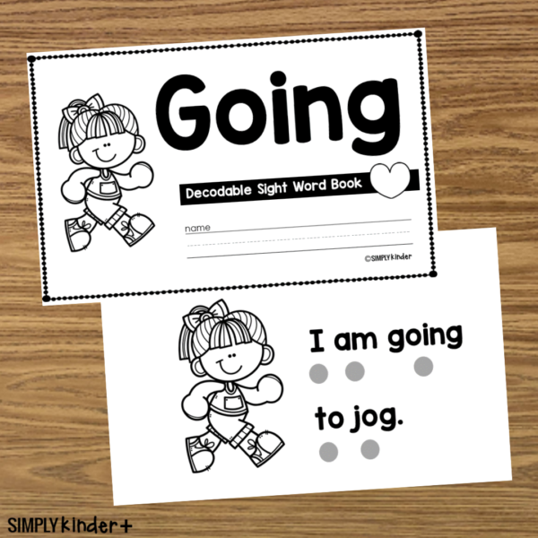 Going - Sight Word Book Activities - Simply Kinder + Printable Membership