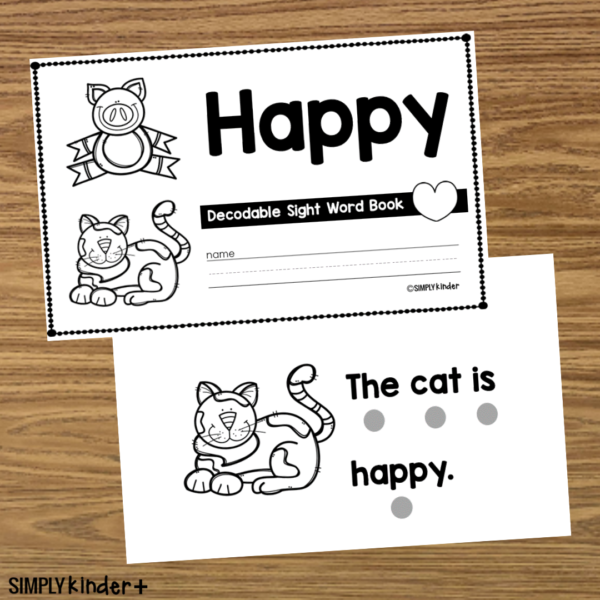Happy - Sight Word Book Activities - Simply Kinder + Printable Membership