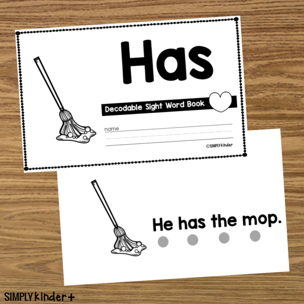 Has - Sight Word Book Activities - Simply Kinder + Printable Membership