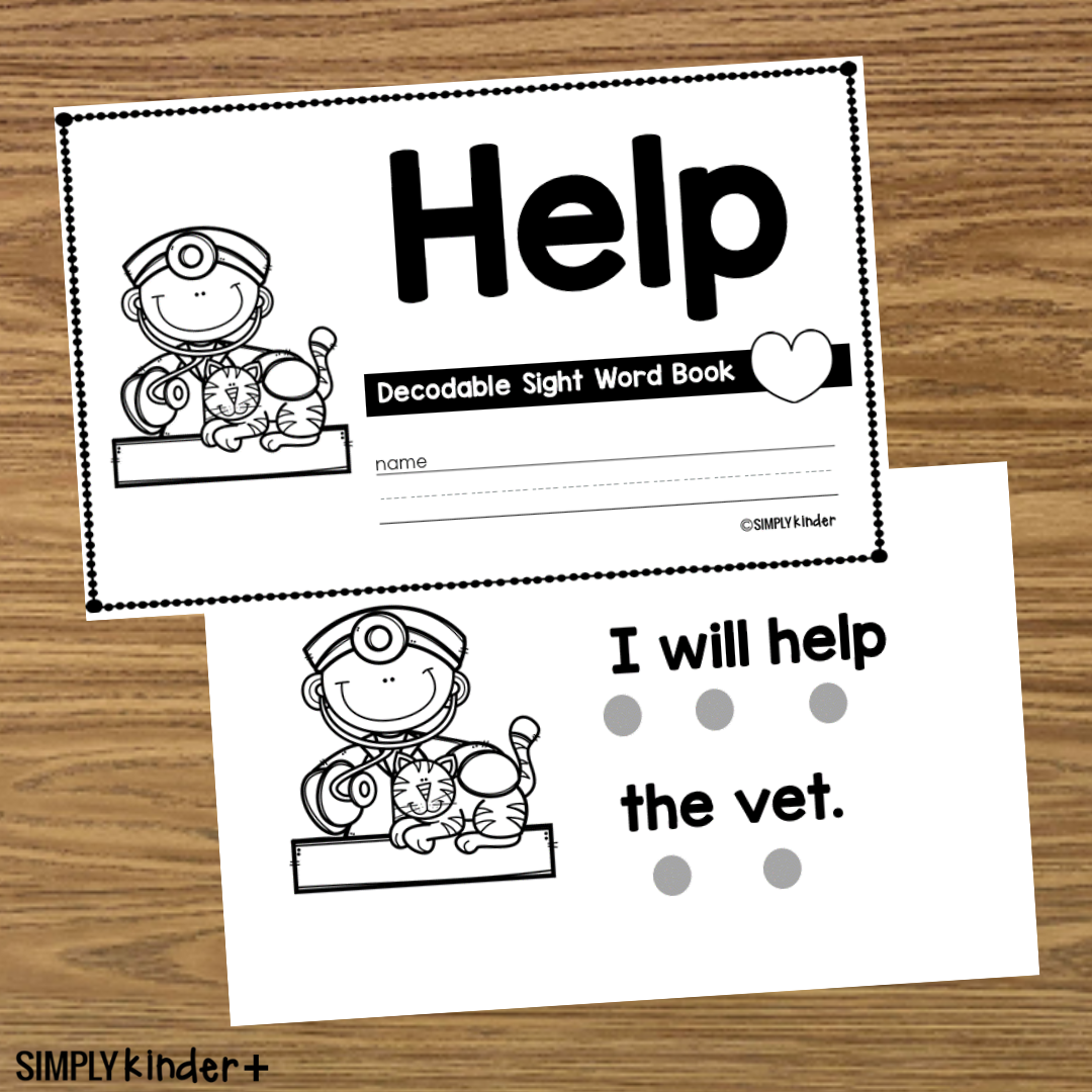 Help - Sight Word Book Activities - Simply Kinder + Printable Membership