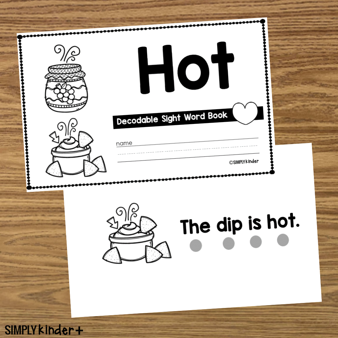 Hot - Sight Word Book Activities - Simply Kinder Plus