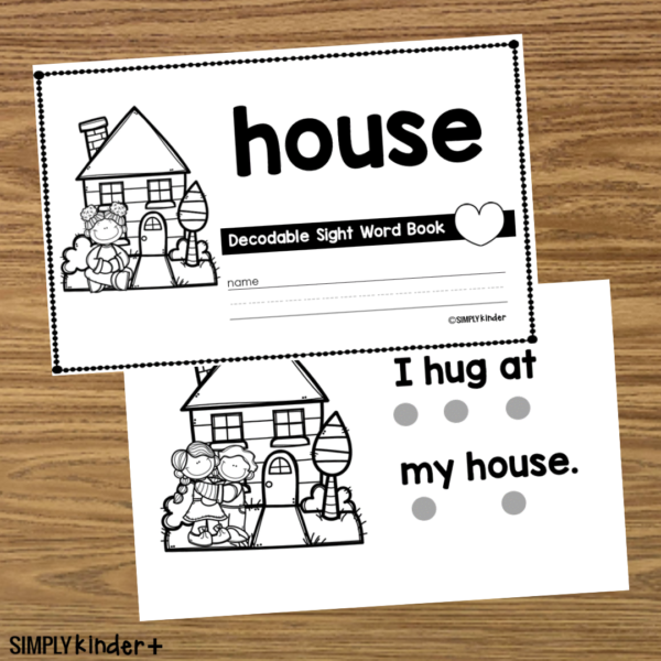 House - Sight Word Book Activities - Simply Kinder + Printable Membership