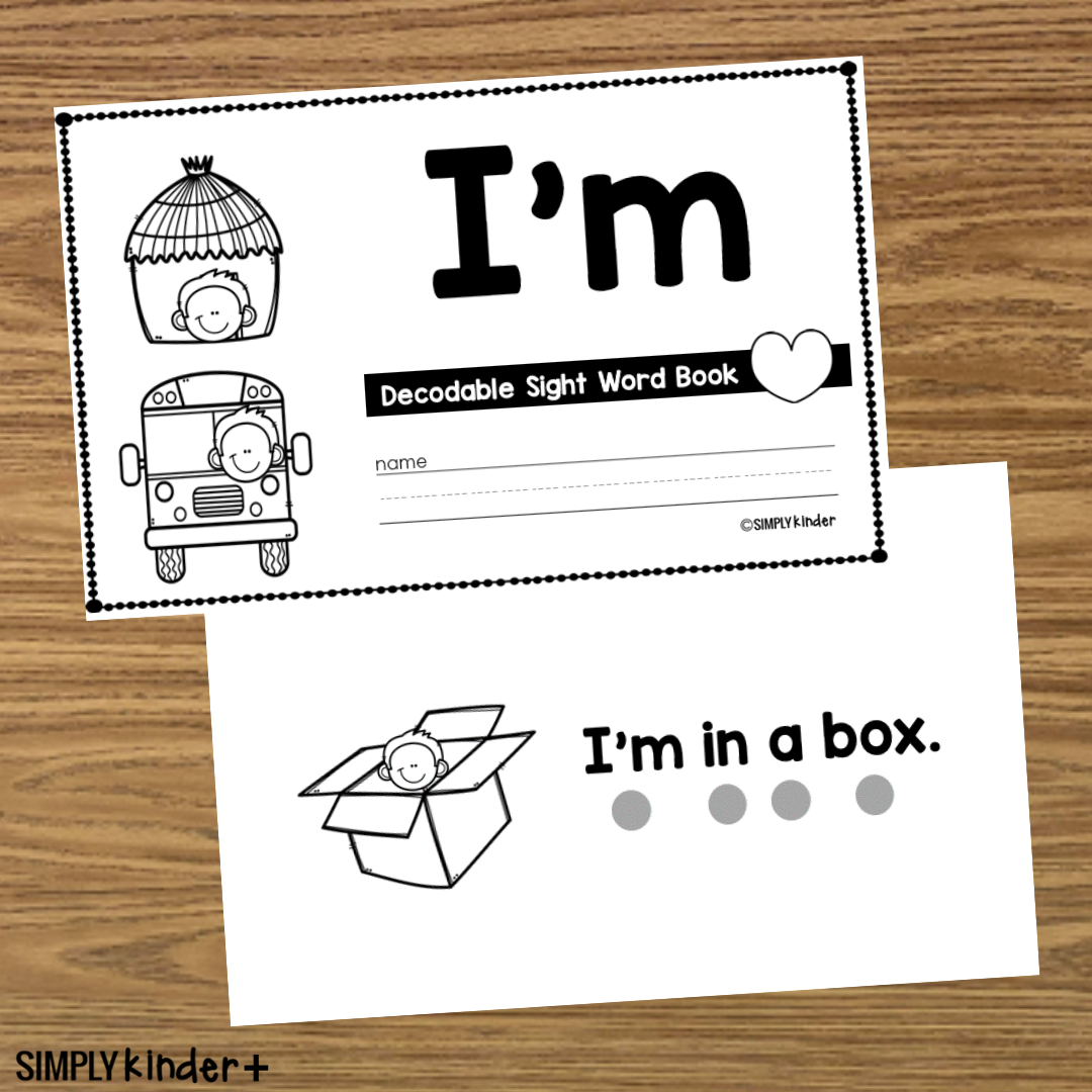 I'm - Sight Word Book Activities - Simply Kinder + Printable Membership