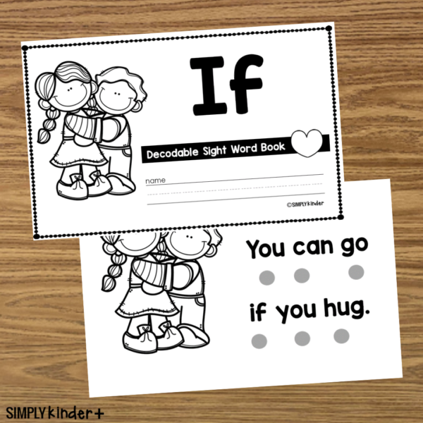 If - Sight Word Book Activities - Simply Kinder + Printable Membership