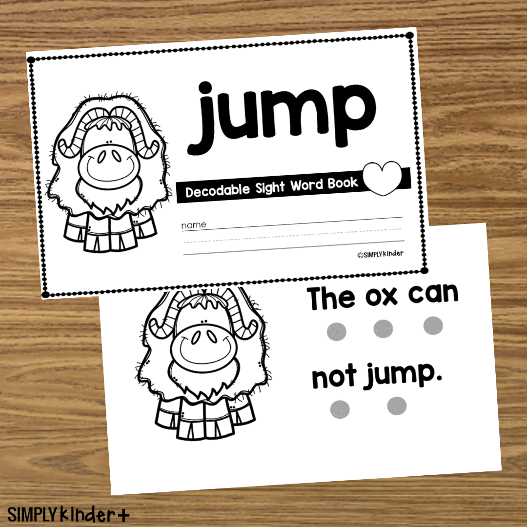 Jump - Sight Word Book Activities - Simply Kinder + Printable Membership