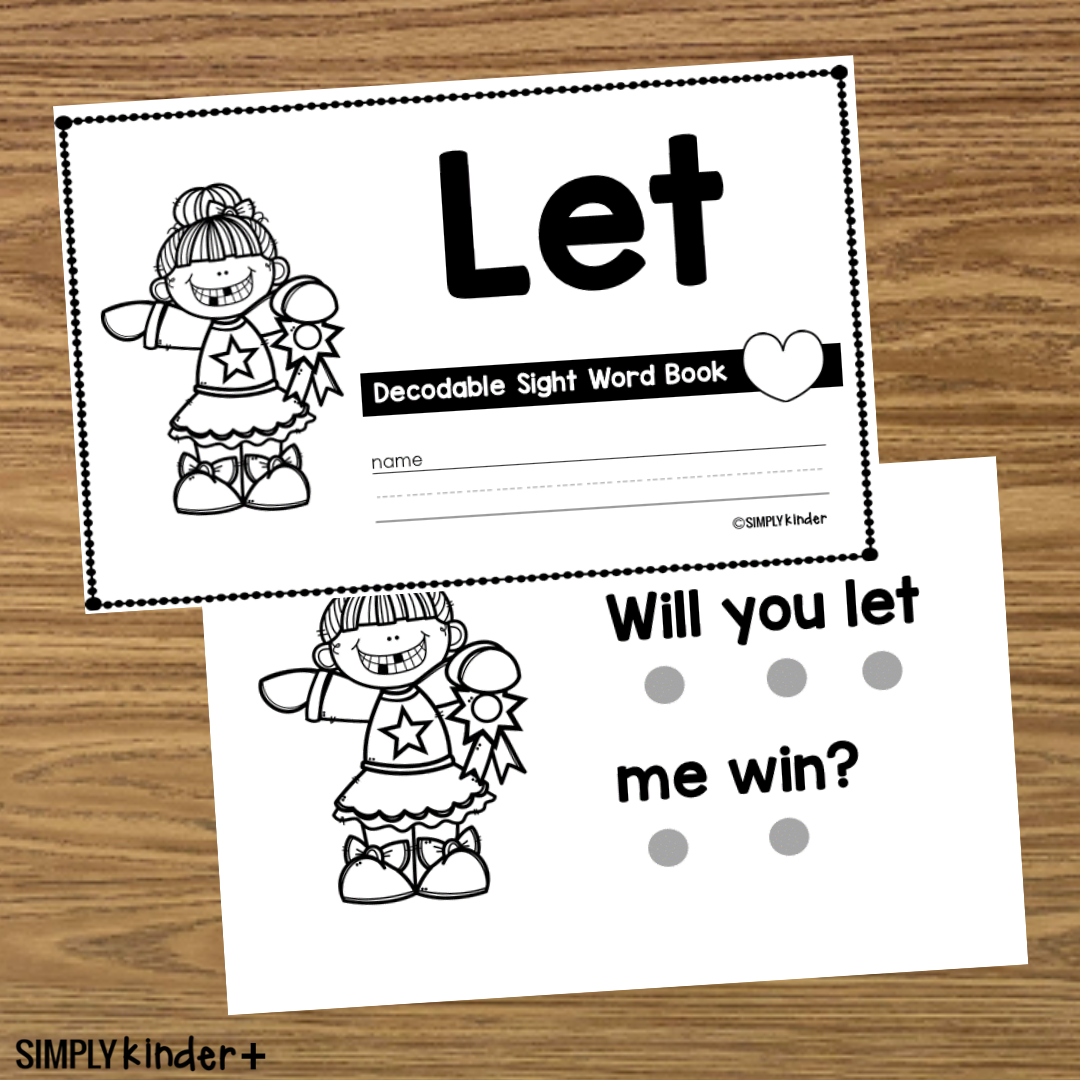 Let - Sight Word Book Activities - Simply Kinder + Printable Membership