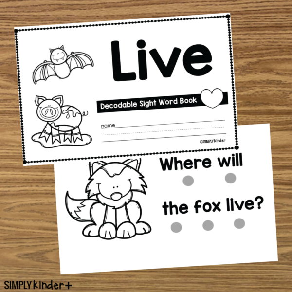 Live - Sight Word Book Activities - Simply Kinder + Printable Membership