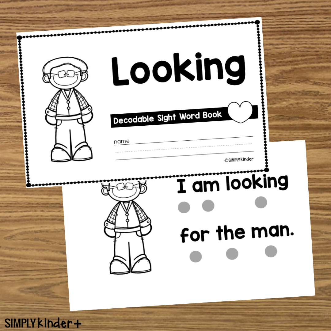 Looking - Sight Word Book Activities - Simply Kinder + Printable Membership