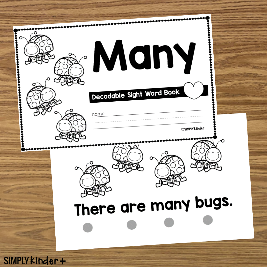 Many - Sight Word Book Activities - Simply Kinder + Printable Membership