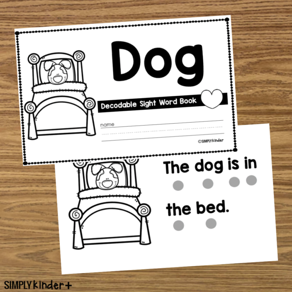 Dog - Sight Word Book Activities - Simply Kinder + Printable Membership