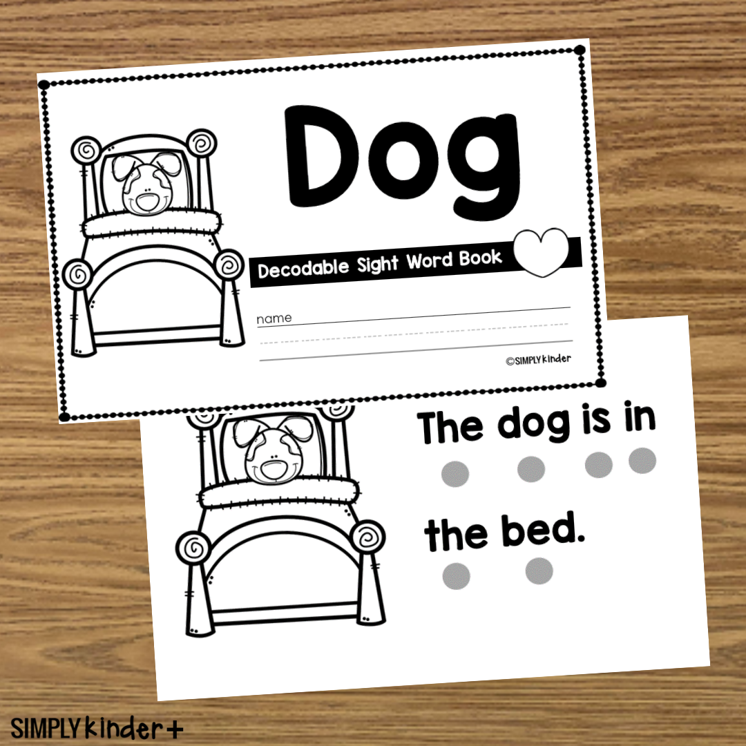 Dog - Sight Word Book Activities - Simply Kinder + Printable Membership