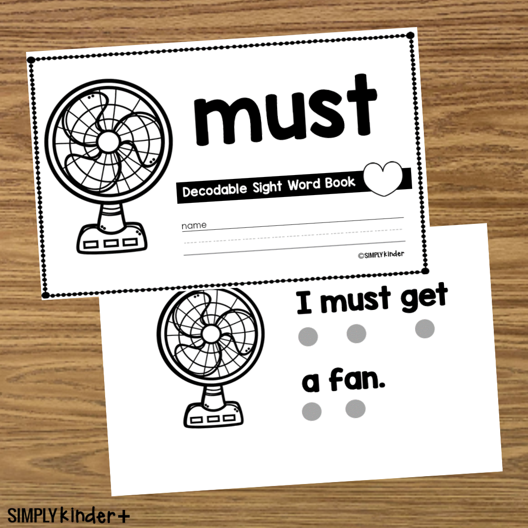 Must - Sight Word Book Activities - Simply Kinder + Printable Membership