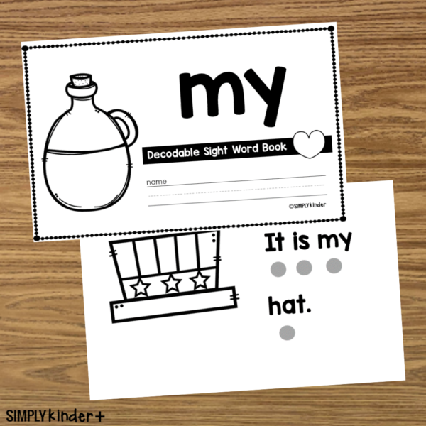 My - Sight Word Book Activities - Simply Kinder + Printable Membership
