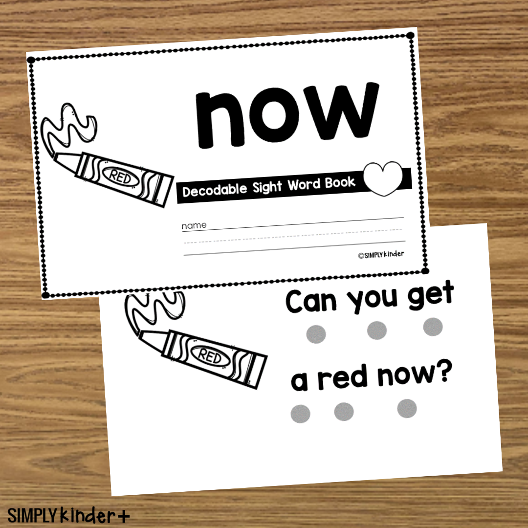 Now - Sight Word Book Activities - Simply Kinder + Printable Membership