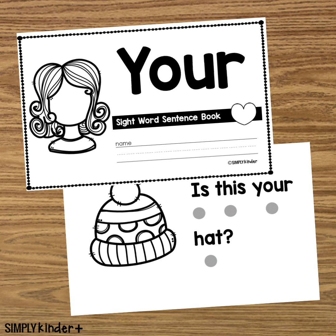Your - Sight Word Book Activities - Simply Kinder + Printable Membership