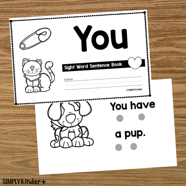 You - Sight Word Book Activities - Simply Kinder + Printable Membership