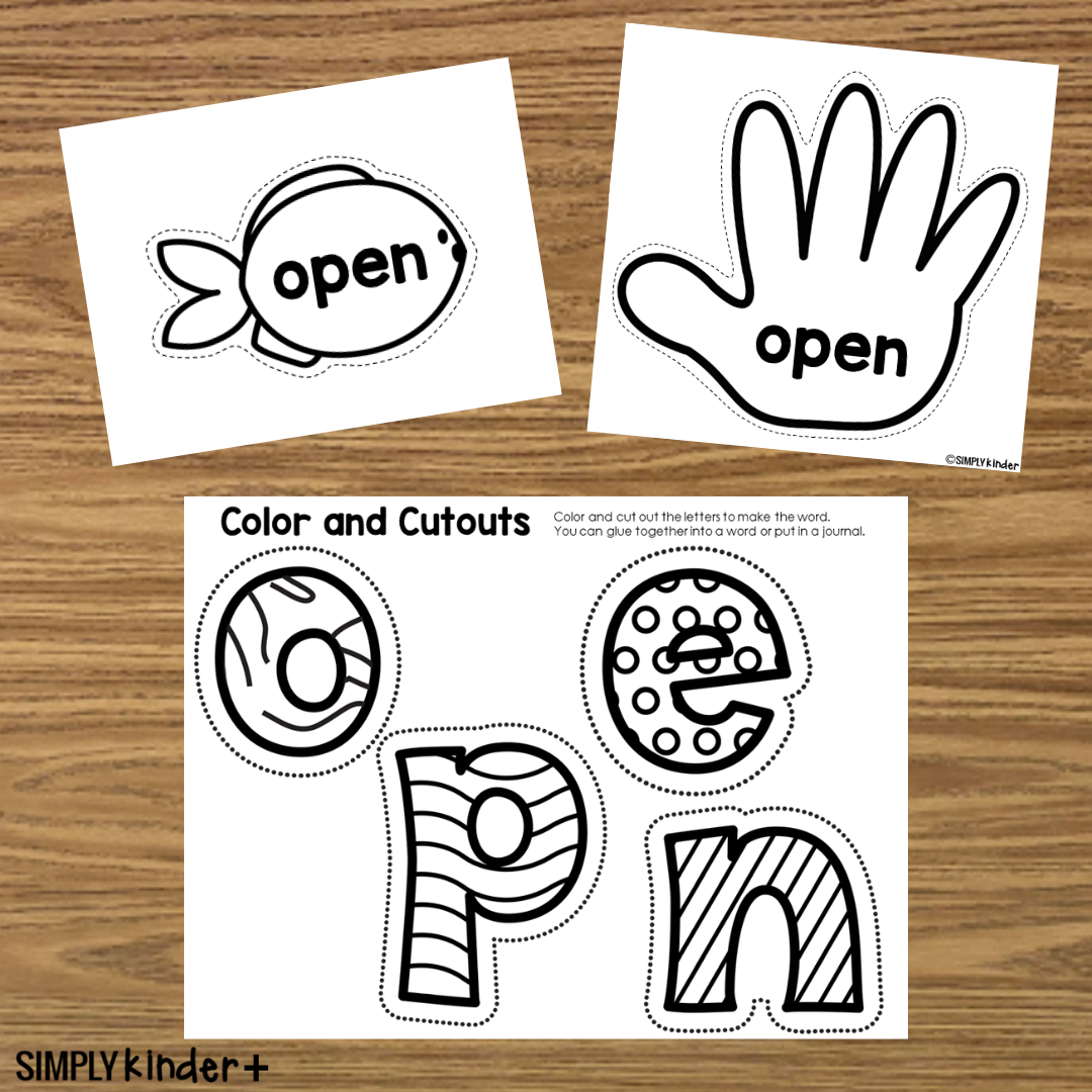 Open - Sight Word Craft Activities - Simply Kinder + Printable Membership