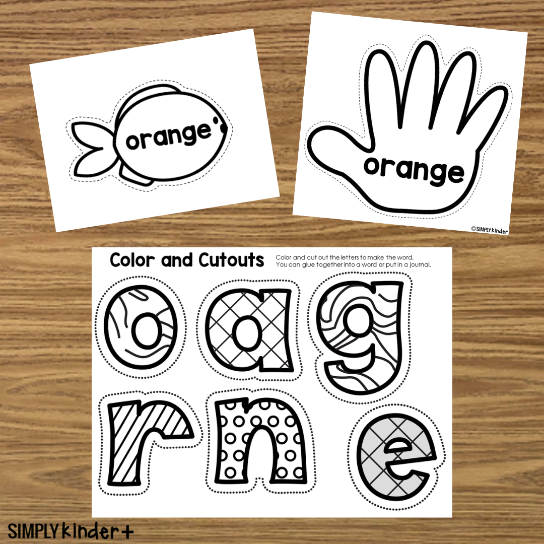 Orange - Sight Word Craft Activities - Simply Kinder + Printable Membership