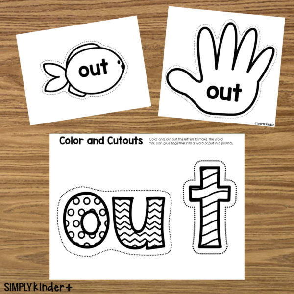 Out - Sight Word Craft Activities - Simply Kinder + Printable Membership