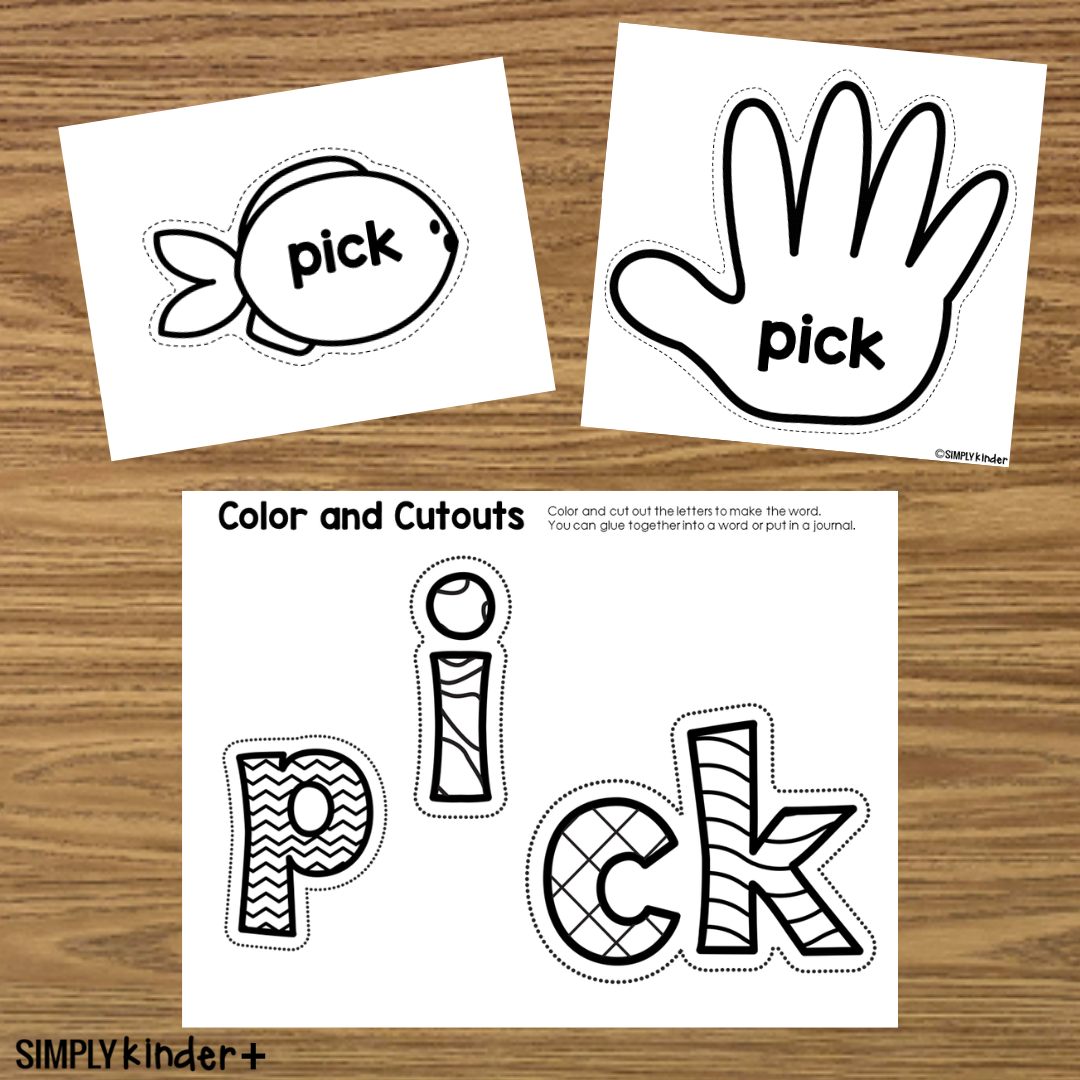 Pick - Sight Word Craft Activities - Simply Kinder + Printable Membership