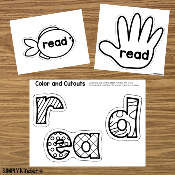 Read - Sight Word Craft Activities - Simply Kinder + Printable Membership
