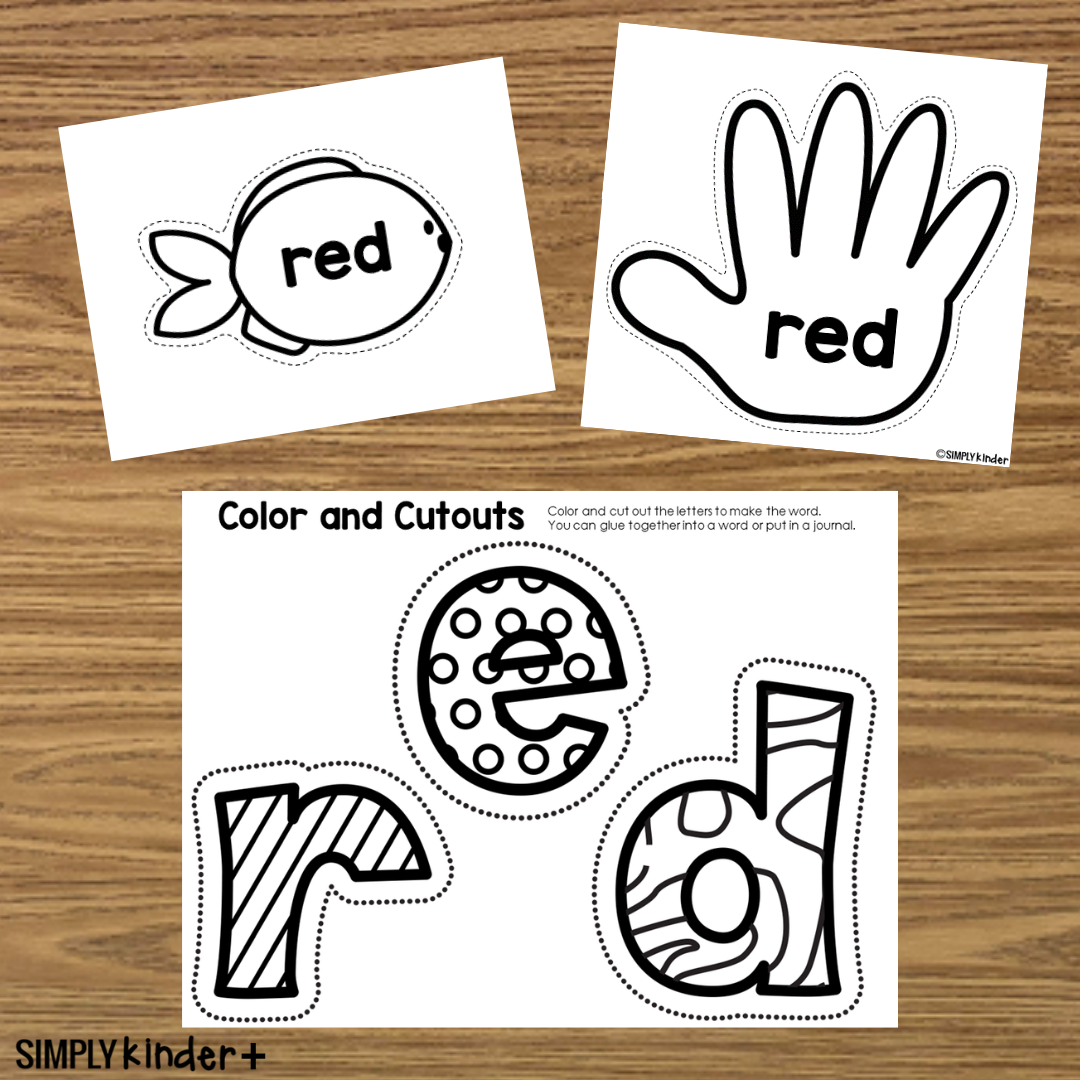 Red - Sight Word Craft Activities - Simply Kinder + Printable Membership