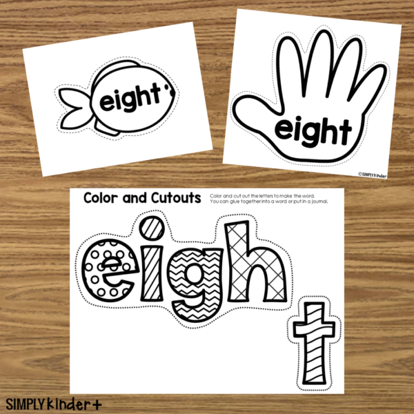 Eight - Sight Word Craft Activities - Simply Kinder + Printable Membership