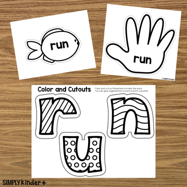 Run - Sight Word Craft Activities - Simply Kinder + Printable Membership