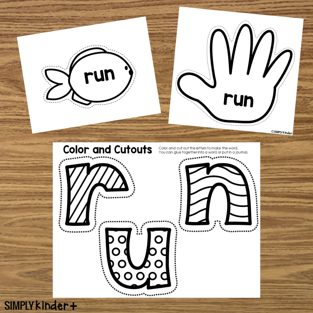 Run - Sight Word Craft Activities - Simply Kinder + Printable Membership