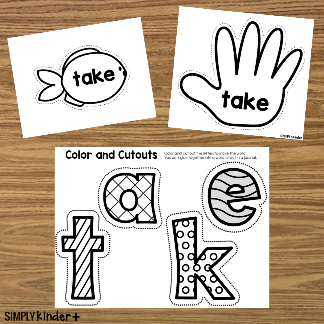 Take - Sight Word Craft Activities - Simply Kinder + Printable Membership