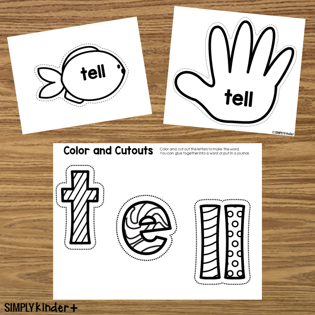 Tell - Sight Word Craft Activities - Simply Kinder + Printable Membership
