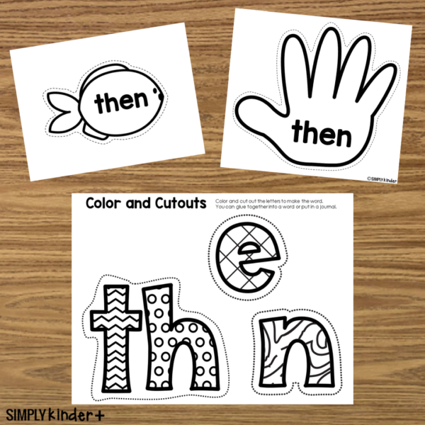 Then - Sight Word Craft Activities - Simply Kinder + Printable Membership