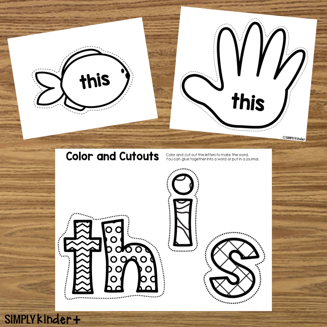 This - Sight Word Craft Activities - Simply Kinder + Printable Membership