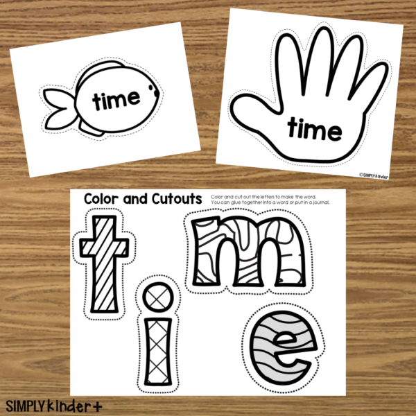 Time - Sight Word Craft Activities - Simply Kinder + Printable Membership