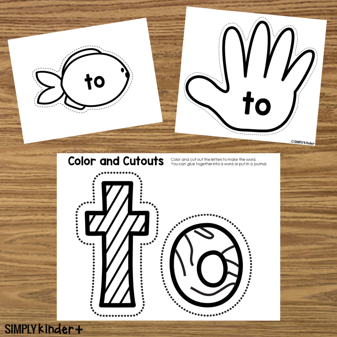 To - Sight Word Craft Activities - Simply Kinder + Printable Membership