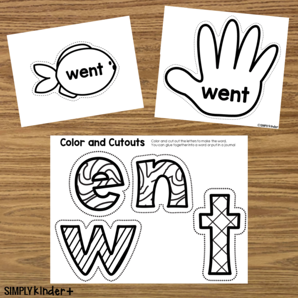 Went - Sight Word Craft Activities - Simply Kinder + Printable Membership