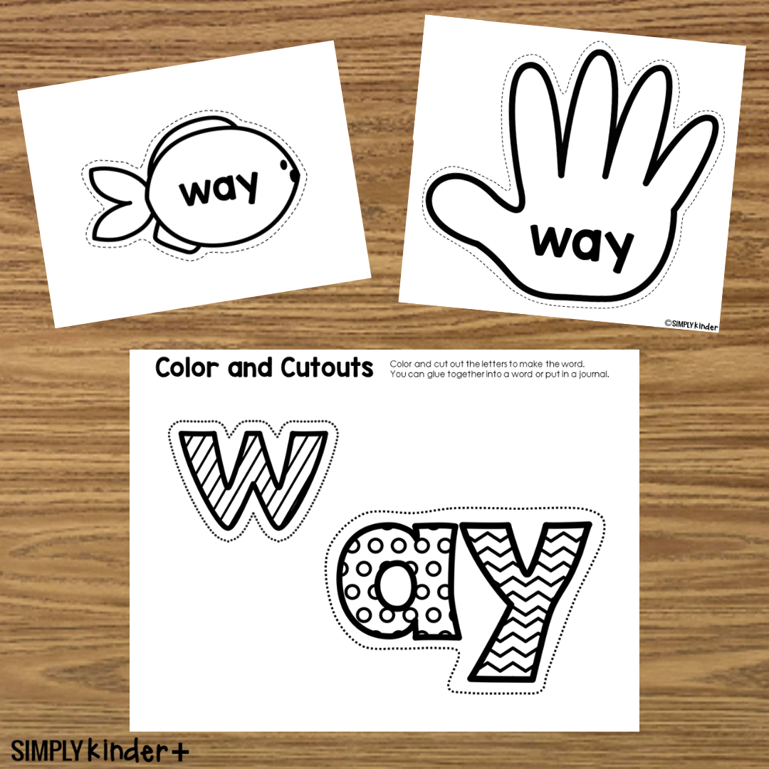 Way - Sight Word Craft Activities - Simply Kinder Plus