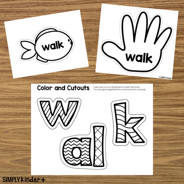 Walk - Sight Word Craft Activities - Simply Kinder + Printable Membership