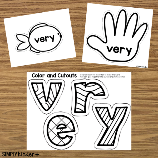 Very - Sight Word Craft Activities - Simply Kinder + Printable Membership