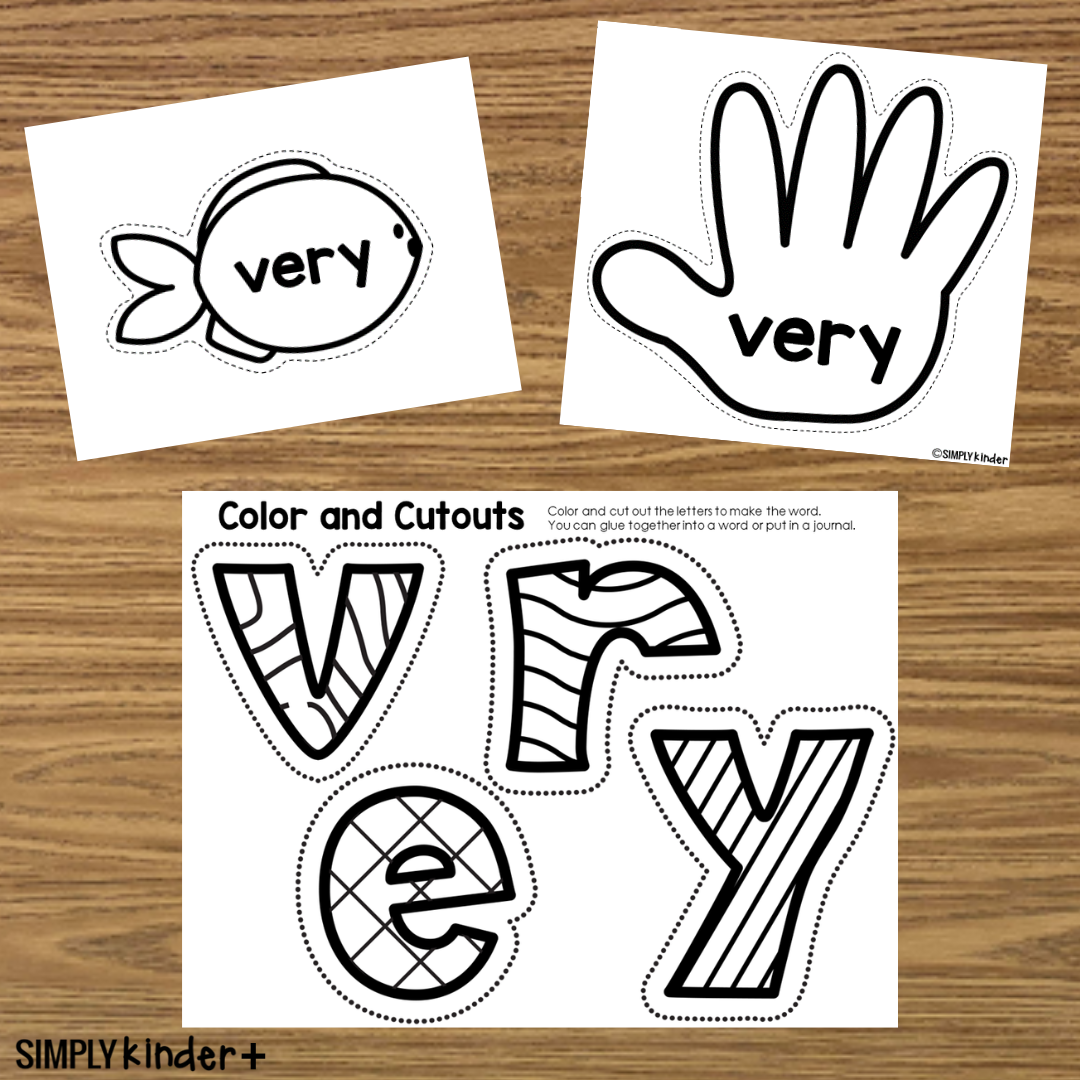 Very - Sight Word Craft Activities - Simply Kinder + Printable Membership