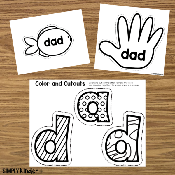 Dad- Sight Word Craft Activities - Simply Kinder + Printable Membership