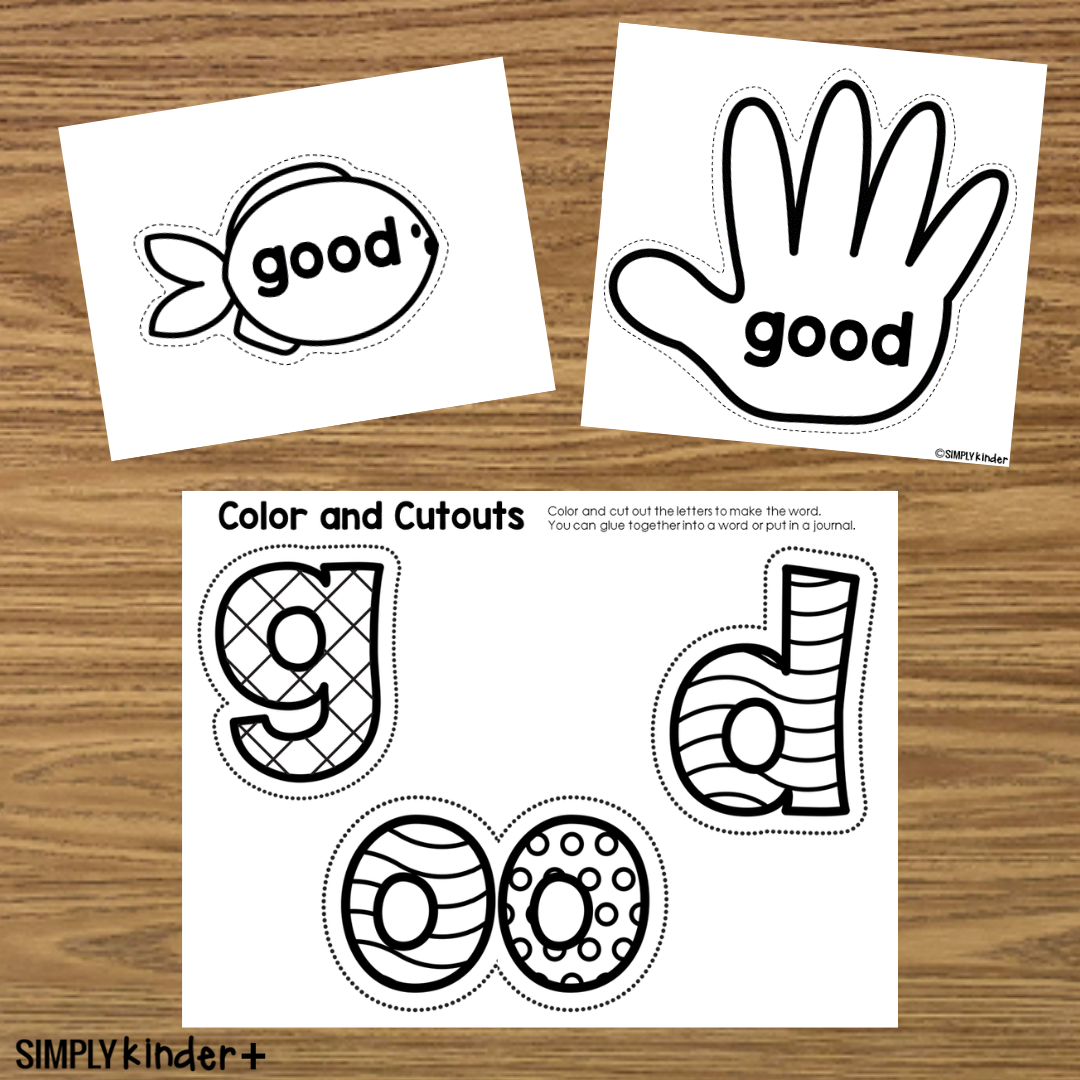 Good - Sight Word Craft Activities - Simply Kinder + Printable Membership