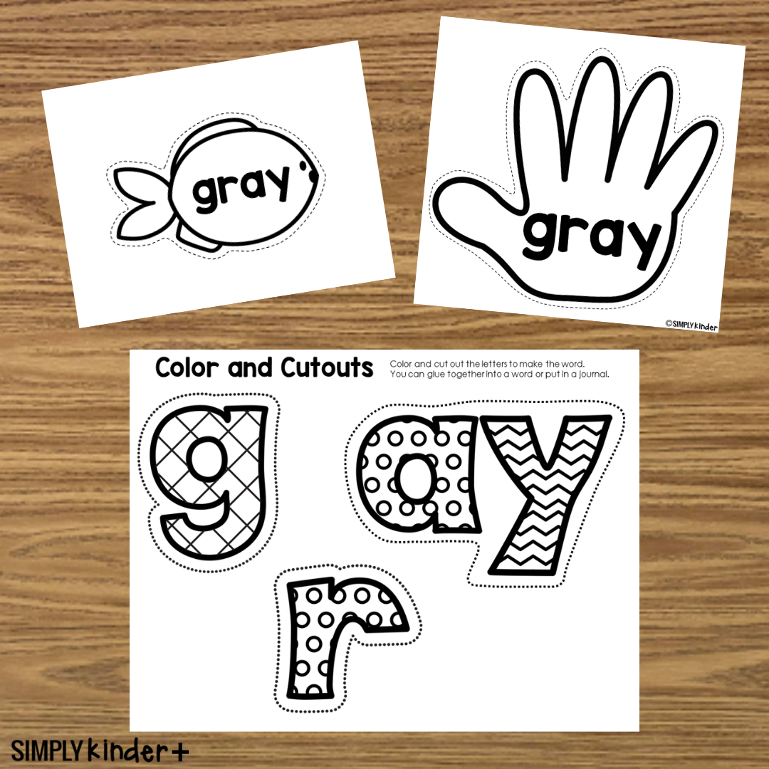 Gray - Sight Word Craft Activities - Simply Kinder + Printable Membership